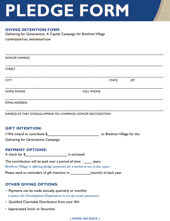 Capital Campaign - Brethren Village Retirement Community